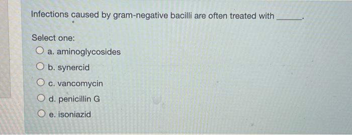 Solved Infections caused by gram-negative bacilli are often | Chegg.com