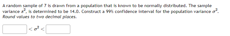 Solved A random sample of 7 ﻿is drawn from a population that | Chegg.com