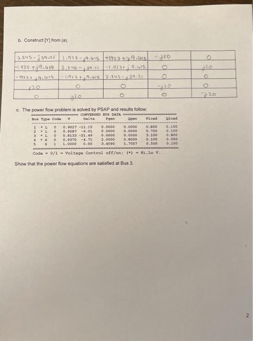 Solved ELEC 3600. Problem H10 Power Flow Given System OLIBER | Chegg.com
