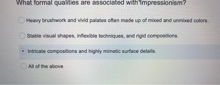 Solved What formal qualities are associated with | Chegg.com