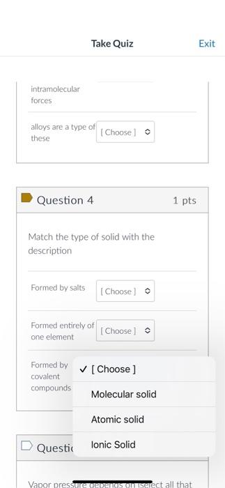 Solved Match the type of solid with the description Formed | Chegg.com