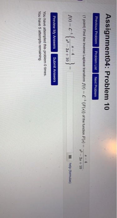 Solved Assignment04: Problem 10 Previous Problem Problem | Chegg.com