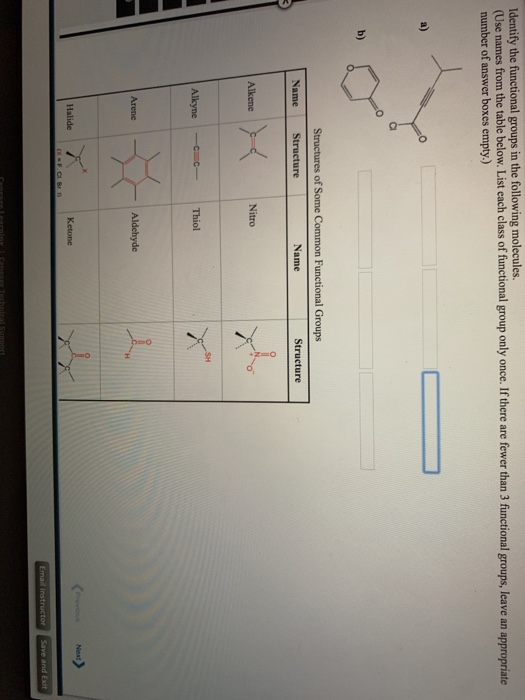 Solved Identify the functional groups in the following | Chegg.com