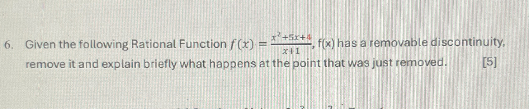 Solved Given the following Rational Function | Chegg.com