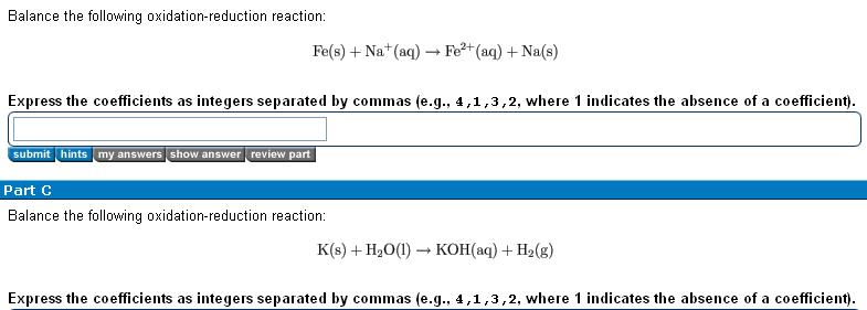 Solved Balance The Following Oxidation Reduction Reaction