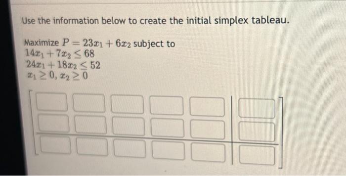 Solved Use the information below to create the initial | Chegg.com