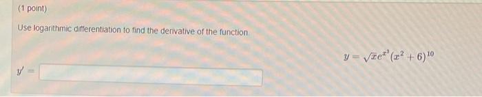 Solved (1 point) Let f(x)=ln(x2) f′(x)= f′(e2)(1 point) Let | Chegg.com