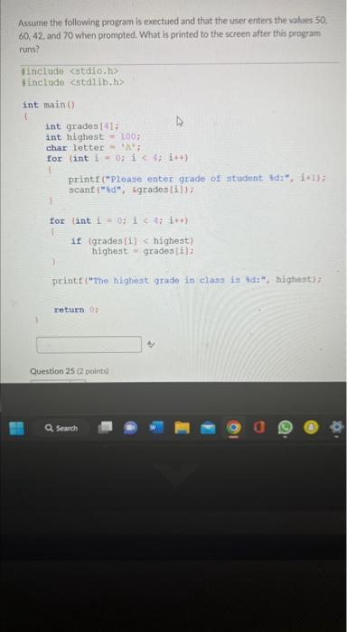 Solved Assume the following program is exectued and that the | Chegg.com