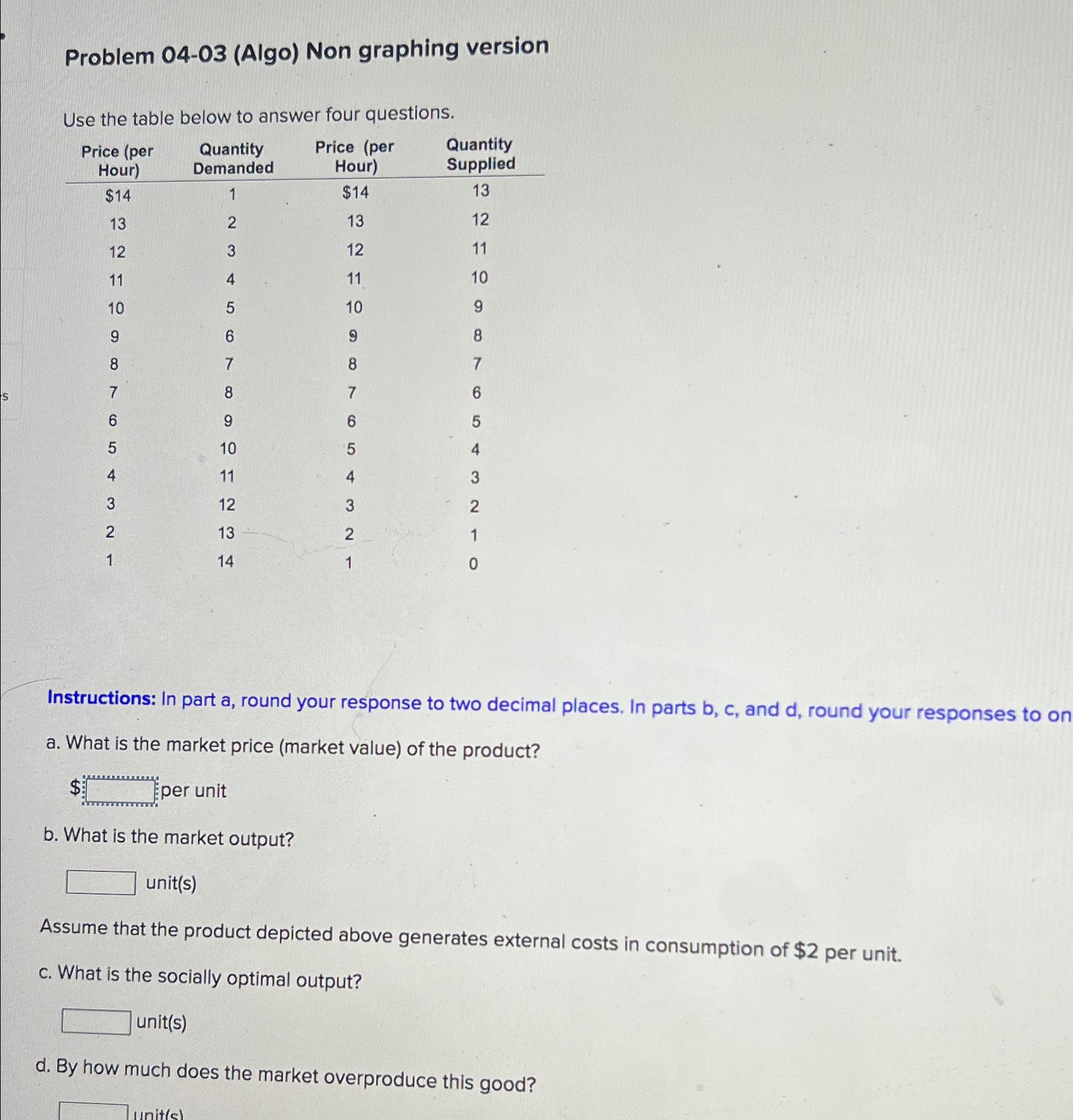 Solved Problem 04-03 (Algo) ﻿Non graphing versionUse the | Chegg.com