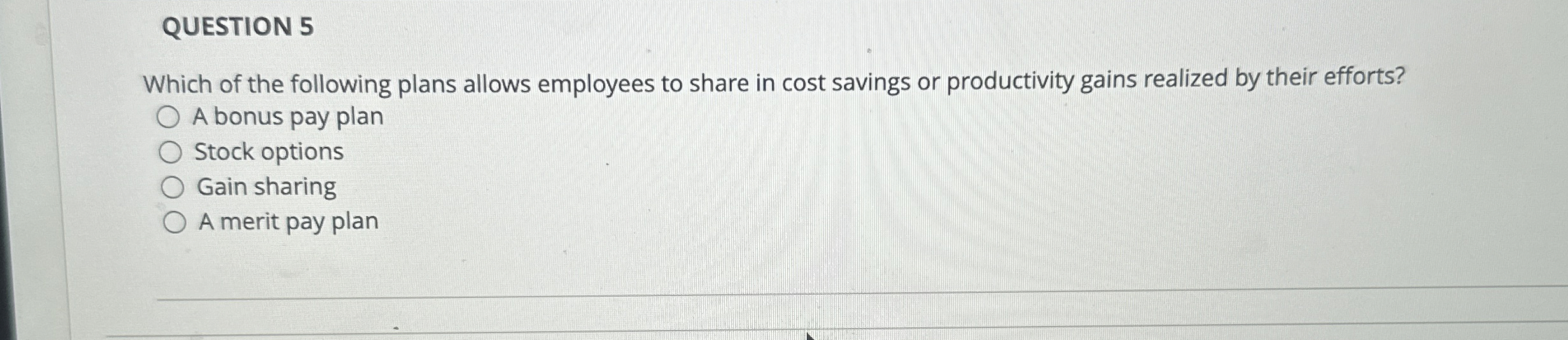 Solved QUESTION 5Which of the following plans allows | Chegg.com