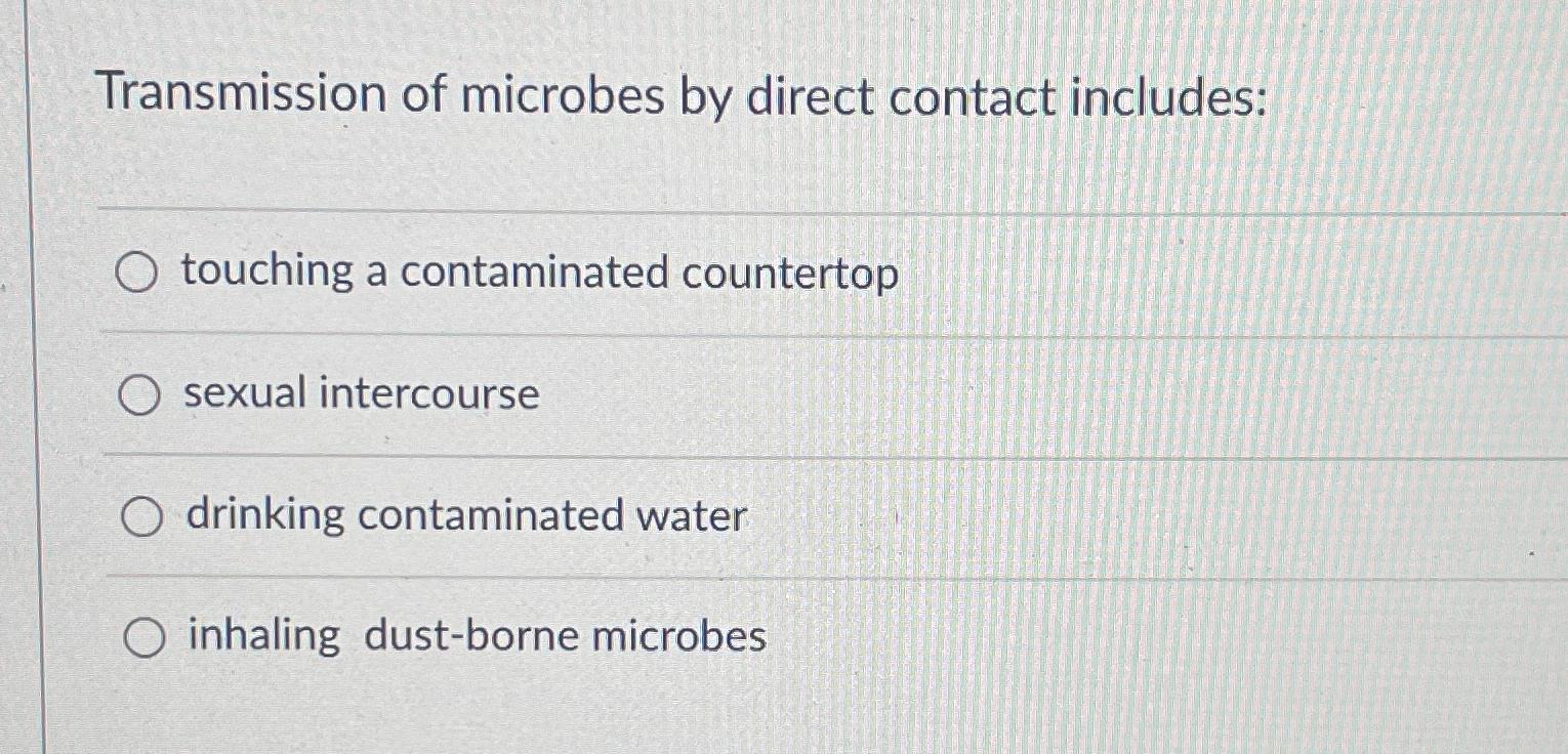 Solved Transmission of microbes by direct contact | Chegg.com