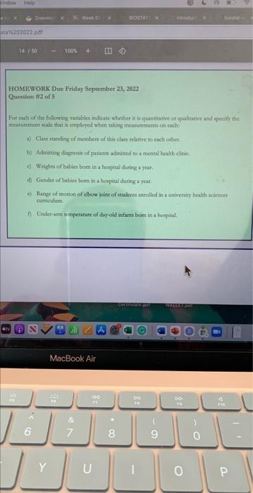 Solved HOMEWORK Due Friday Septernber 23, 2022 Question +2 | Chegg.com
