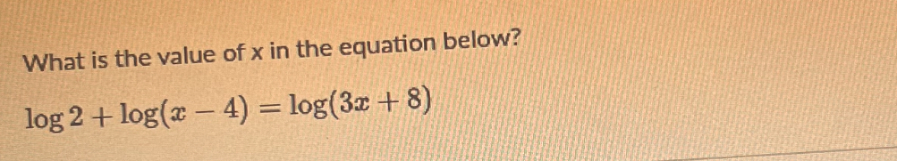Solved What is the value of x ﻿in the equation | Chegg.com