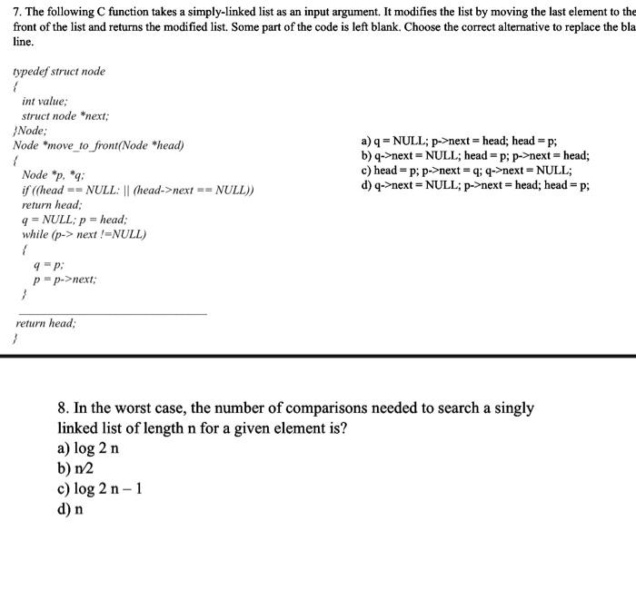 Solved Void Rearrangestruct Node ∗ List Struct Node