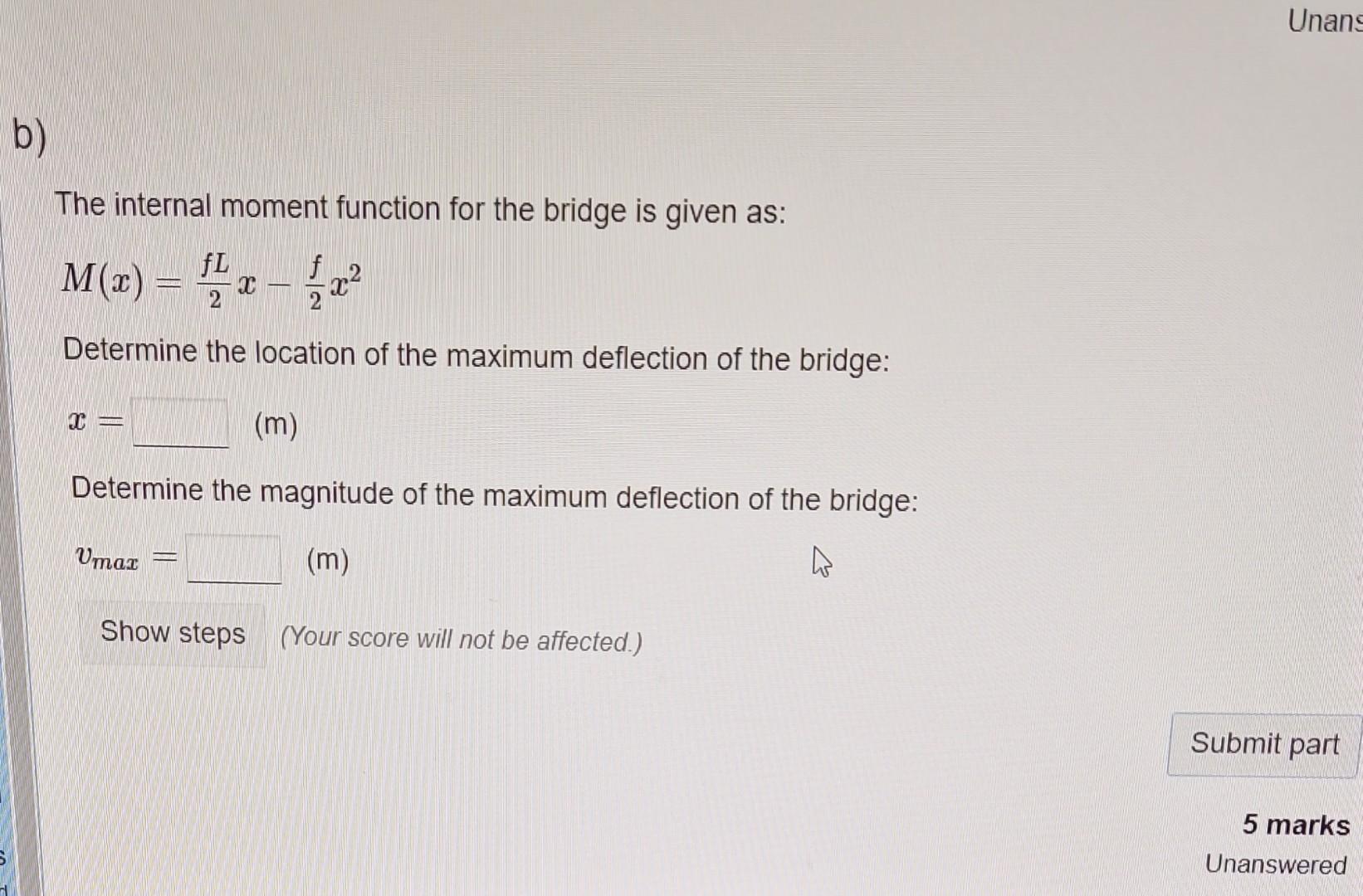 Solved A train is parked on a steel bridge as shown in the | Chegg.com