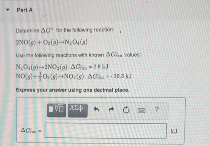 Solved Determine ΔG∘ for the following reaction: | Chegg.com