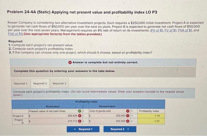 Solved Problem 24-4A (Static) Applying net present value and | Chegg.com