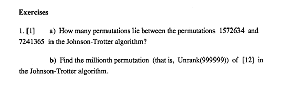 Solved Exercises[1] ﻿a) ﻿How many permutations lie between | Chegg.com