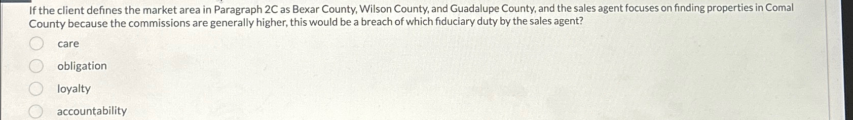 Solved If the client defines the market area in Paragraph 2C | Chegg.com