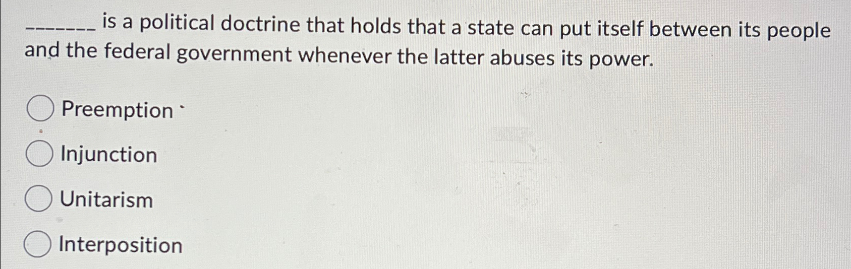 Solved is a political doctrine that holds that a state can | Chegg.com