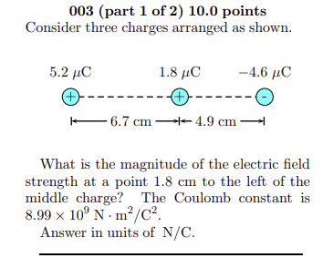 Solved 003 (part 1 ﻿of 2) 10.0 ﻿points Consider three | Chegg.com