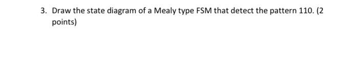 Solved 3. Draw the state diagram of a Mealy type FSM that | Chegg.com