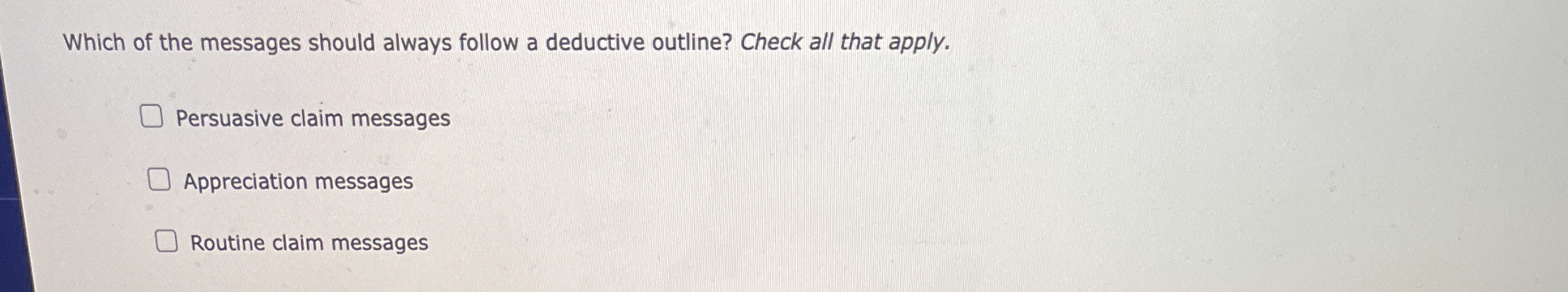 Solved Which of the messages should always follow a | Chegg.com