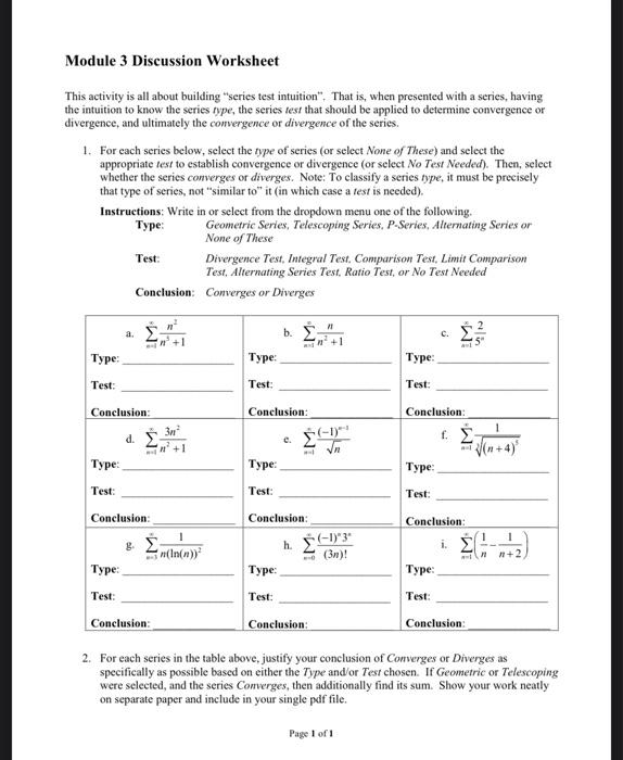 Solved Module 3 Discussion Worksheet This activity is all | Chegg.com
