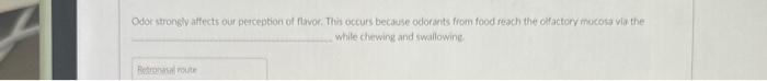 Solved Odor atmonew atfects niar aneabkion at flawe. This | Chegg.com