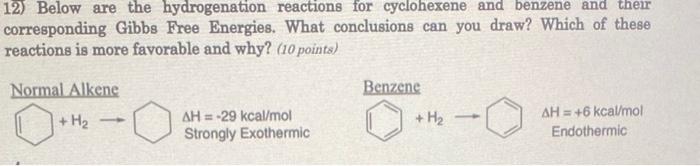 Solved Below are the hydrogenation reactions for cyclohexene | Chegg.com