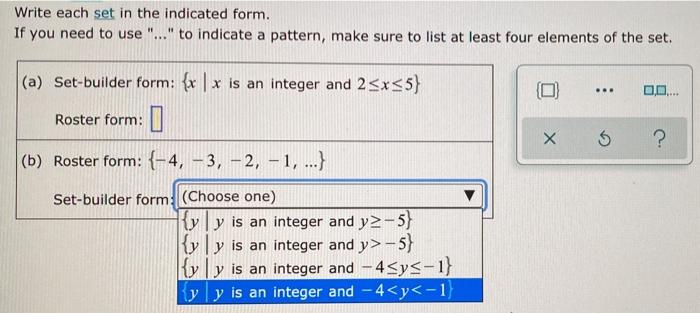 Solved Write each set in the indicated form. If you need to | Chegg.com
