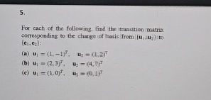 Solved For each of the following, find the transition | Chegg.com