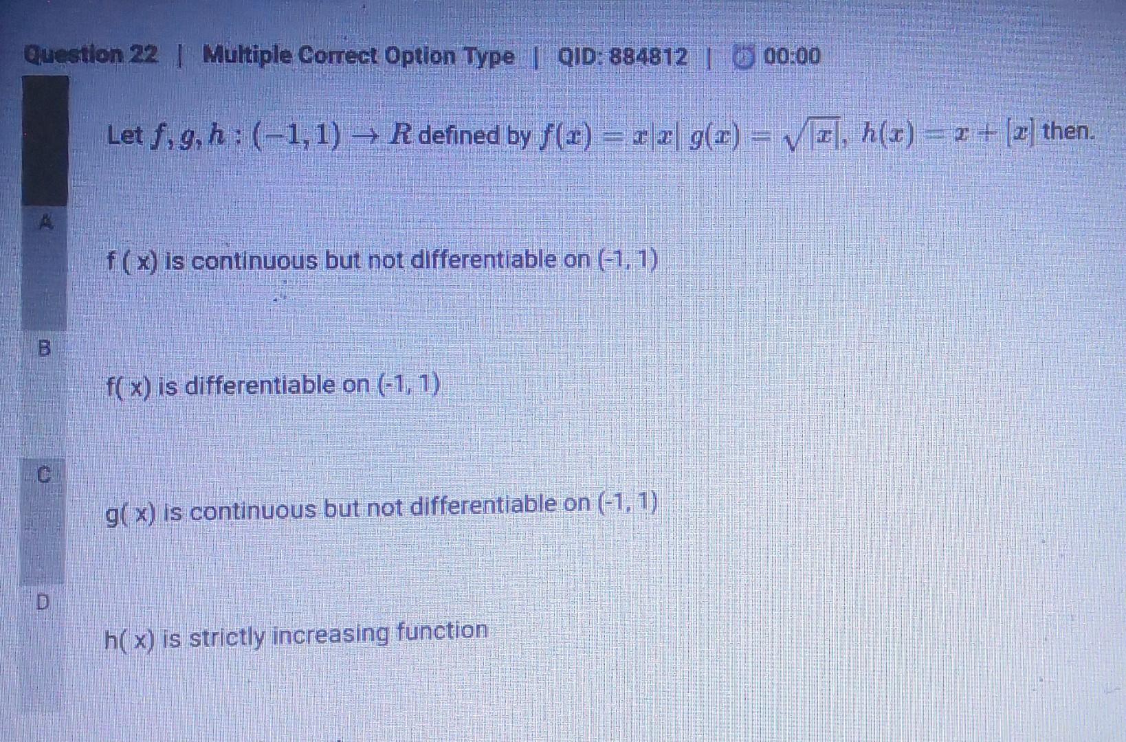 Solved Question 22 | Multiple Correct Option Type | QID: | Chegg.com