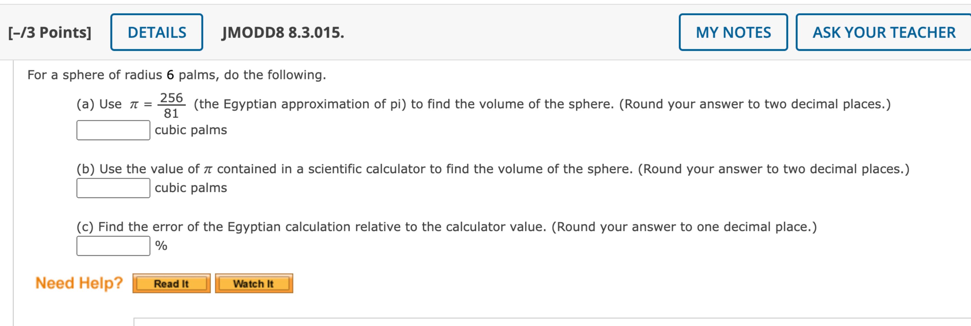 Solved For a sphere of radius 6 ﻿palms, do the following.(a) | Chegg.com