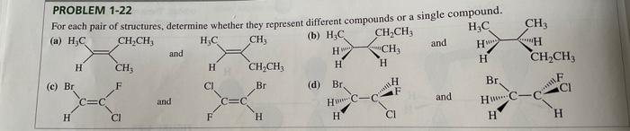 Solved PROBLEM 1-22 For each pair of structures, determine | Chegg.com
