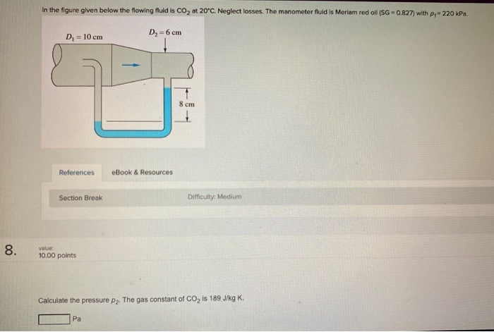 Solved In the figure given below the flowing fluid is CO2 at | Chegg.com