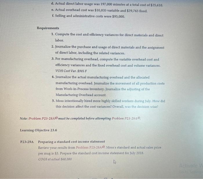 Solved Computing and journalizing standard cost variances | Chegg.com Solved Computing and journalizing standard cost variances | Chegg.com