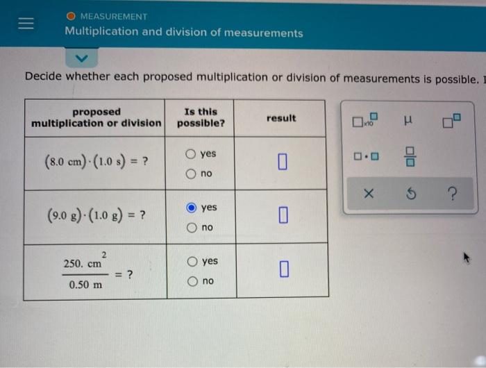 Solved MEASUREMENT Multiplication and division of | Chegg.com
