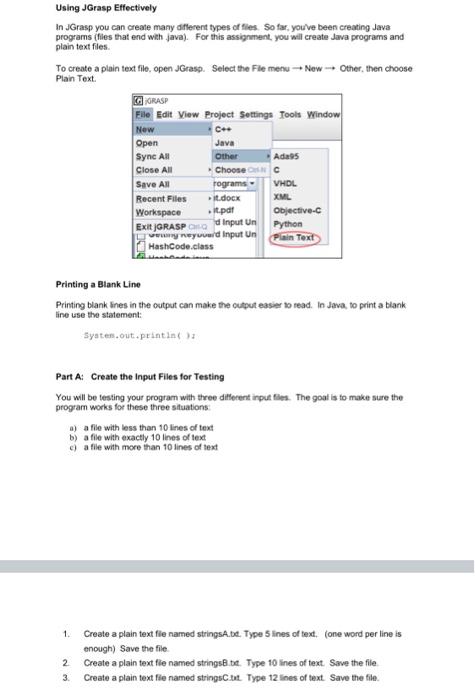 Using JGrasp Effectively In JGrasp you can create | Chegg.com