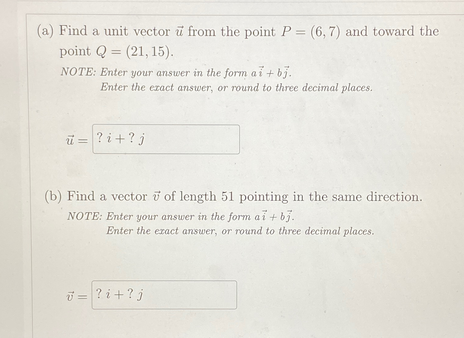 Solved (a) ﻿Find a unit vector vec(u) ﻿from the point | Chegg.com