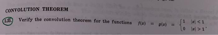 Solved CONVOLUTION THEOREM 6.36. Verify the convolution | Chegg.com