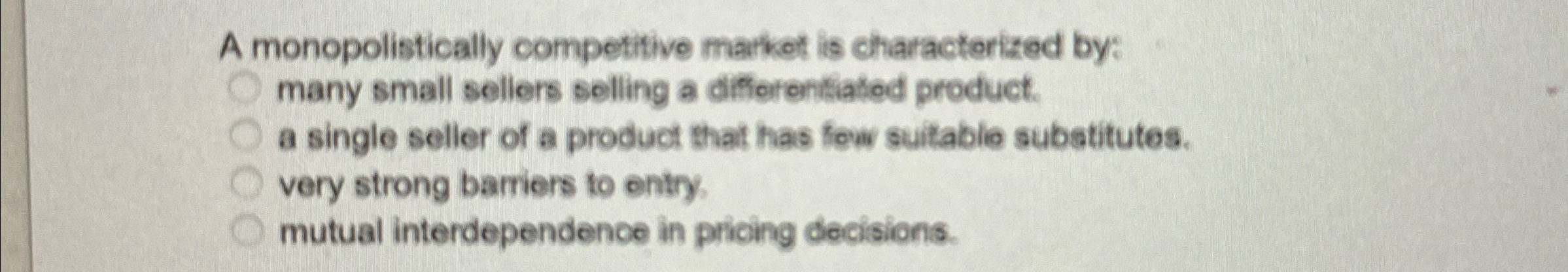 Solved A monopolistically competitive markot is | Chegg.com