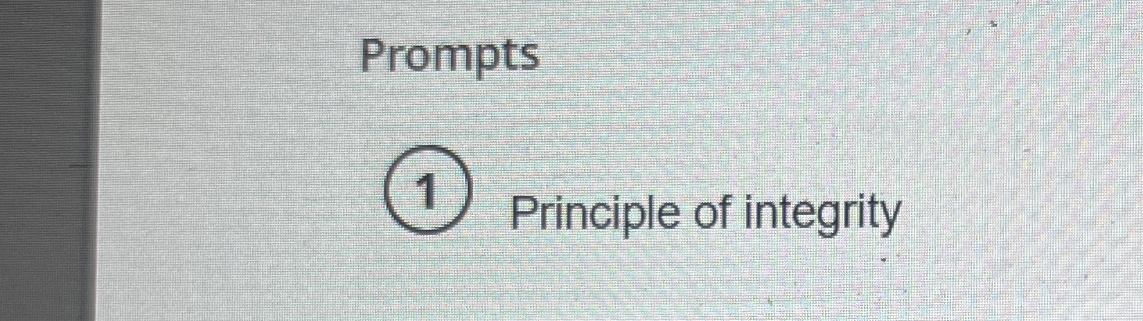 Solved PromptsPrinciple of integrity | Chegg.com