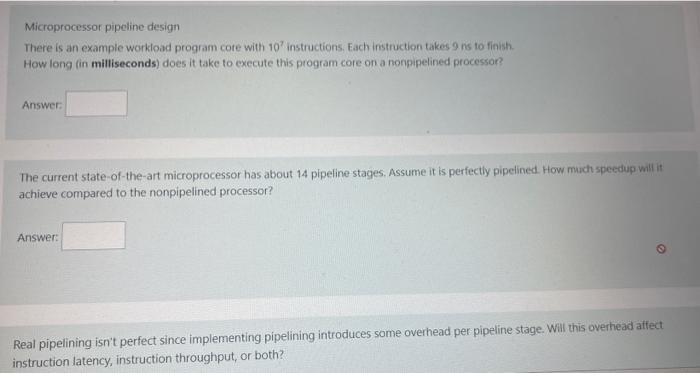 Solved Microprocessor pipeline design There is an example | Chegg.com