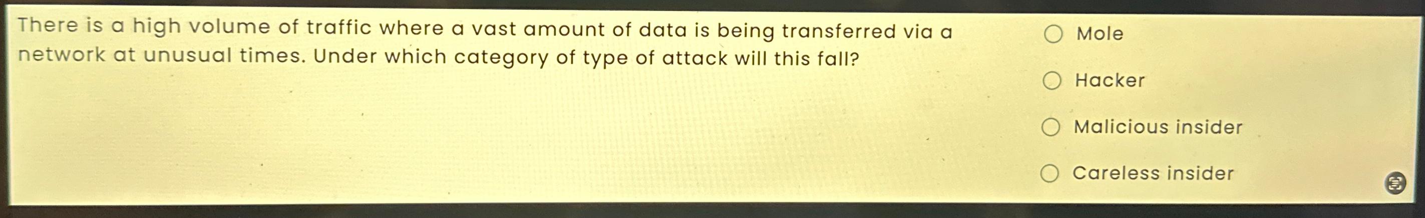 Solved There is a high volume of traffic where a vast amount | Chegg.com
