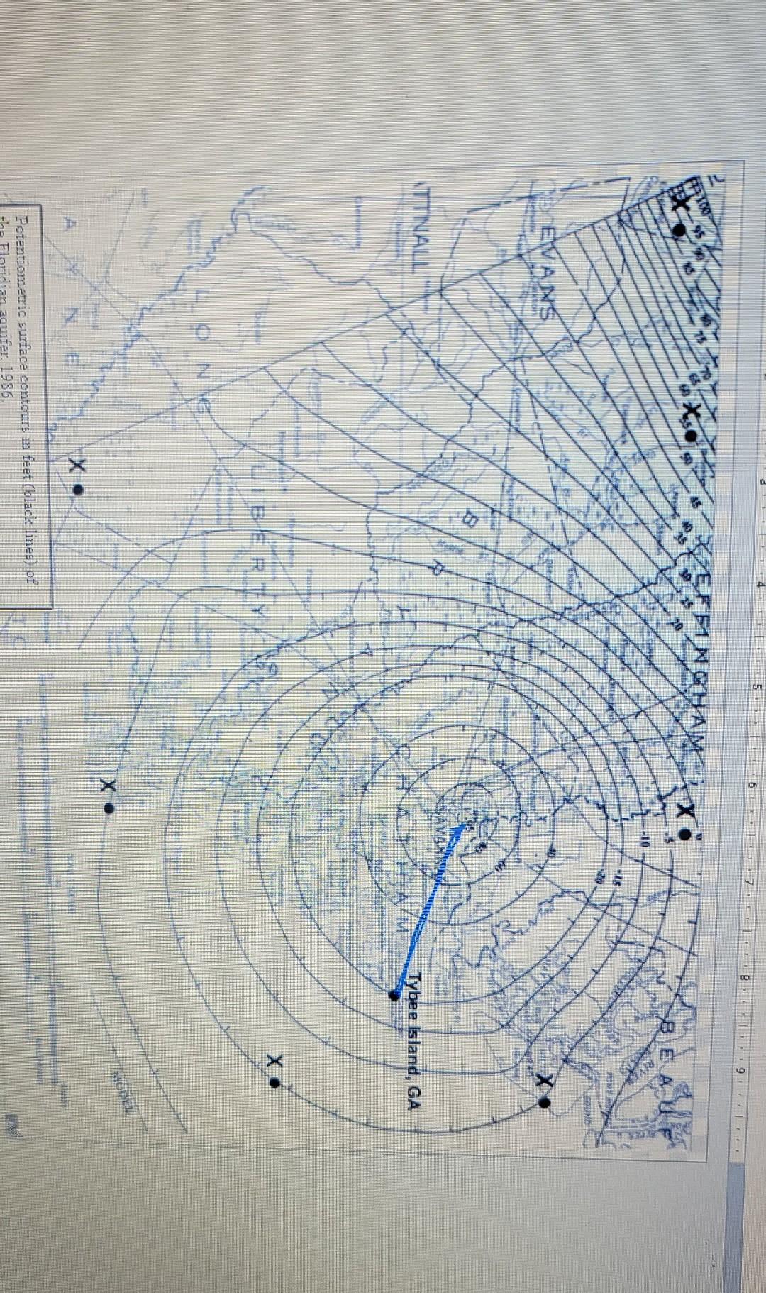 On the 1986 map, there is a blue flow line drawn from | Chegg.com