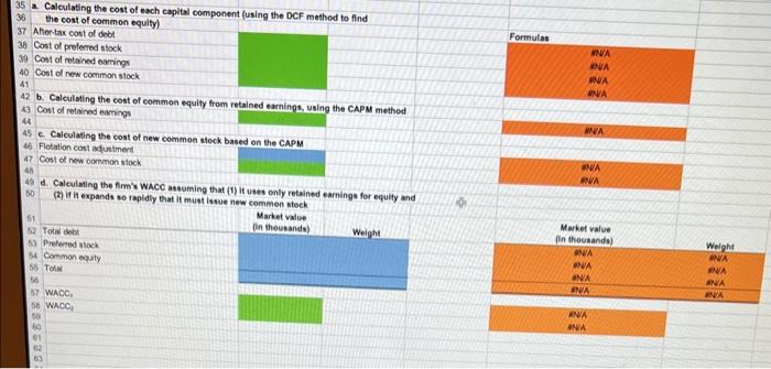 Solved Excel Activity: Calculating the WACC Here is the | Chegg.com