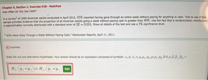 Solved Chapter 5, Section 1, Exercise 028 - MathPad How | Chegg.com