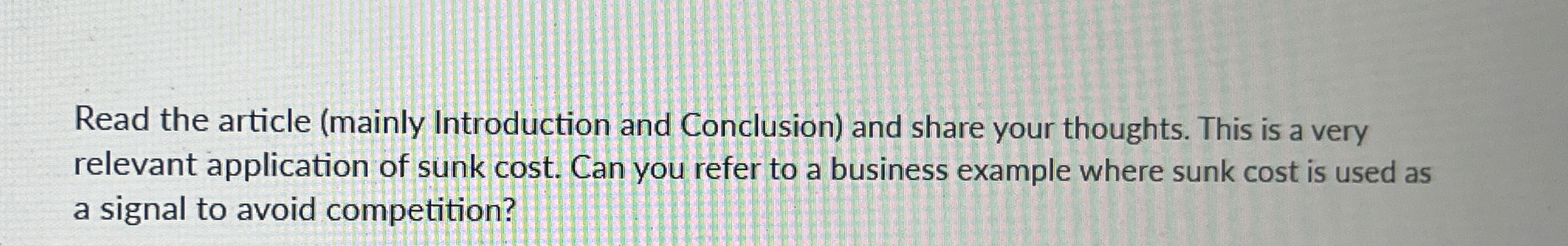 Read the article (mainly Introduction and Conclusion) | Chegg.com
