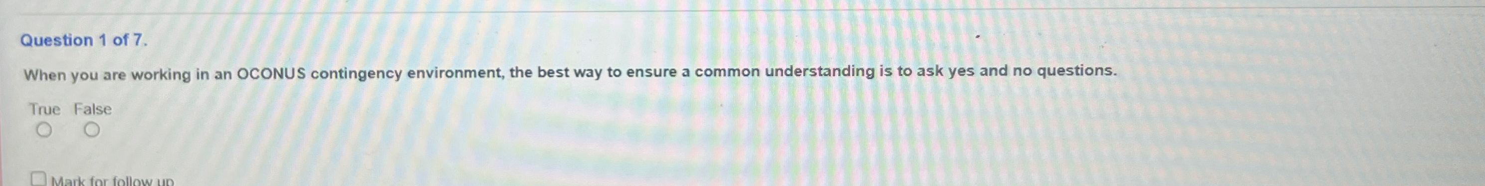Solved Question 1 ﻿of 7.When you are working in an OCONUS | Chegg.com